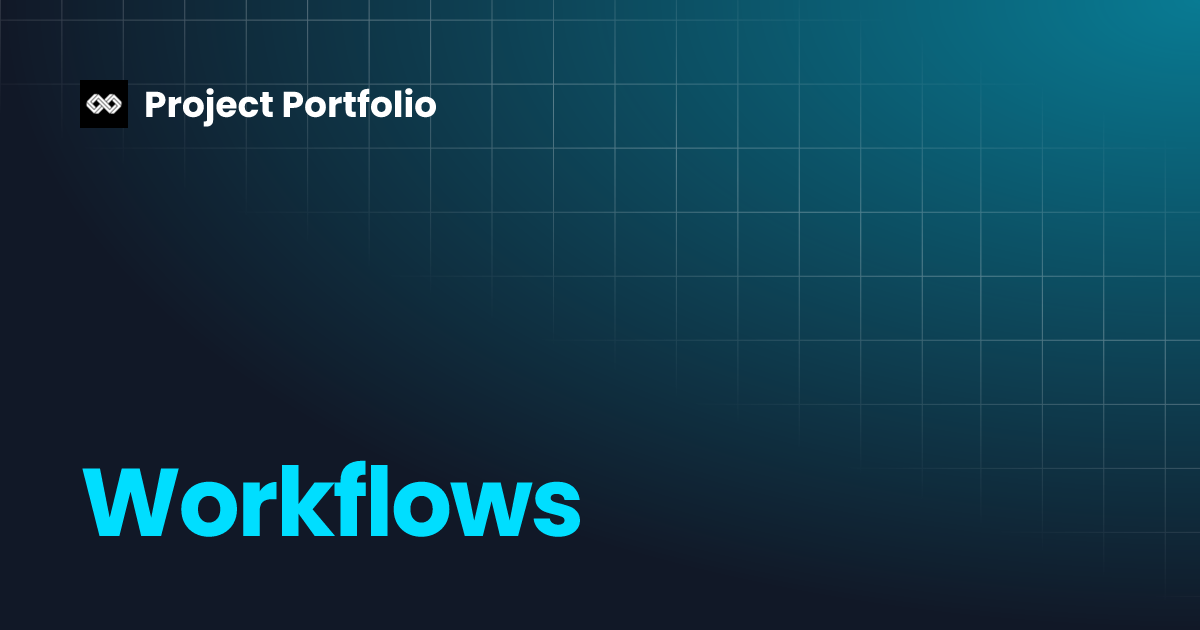 Workflows | Project Portfolio